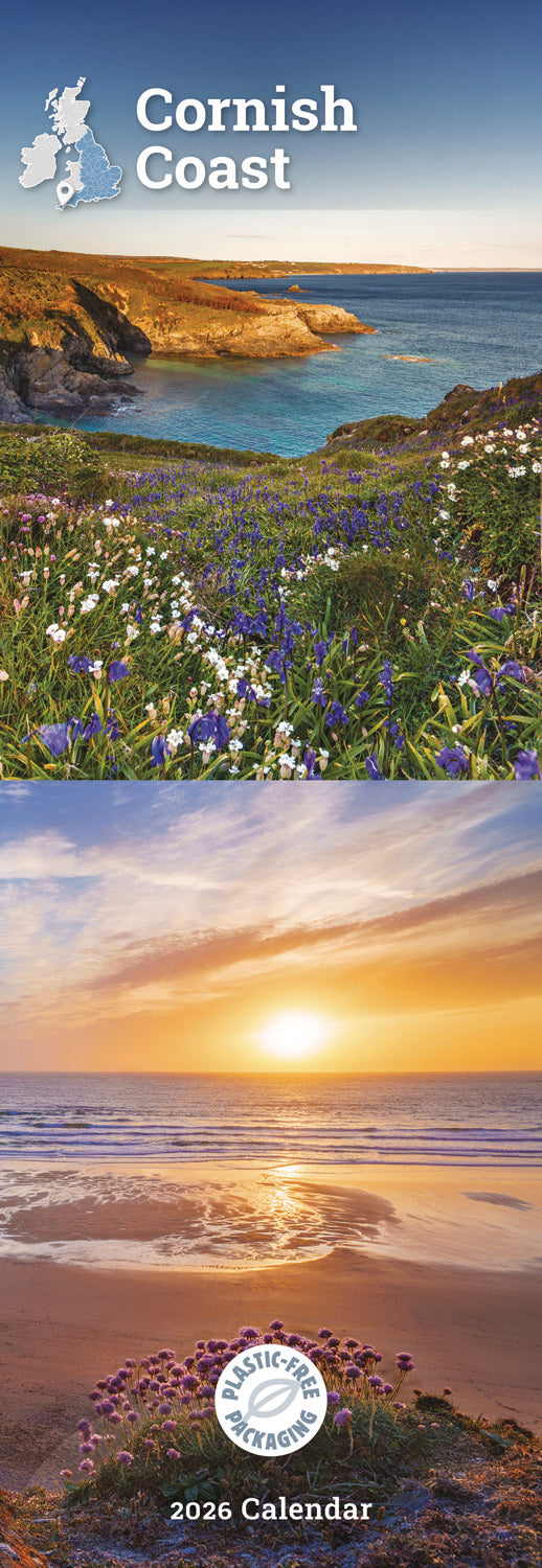 Cornish Coast Slim Calendar 2026 – Otter House