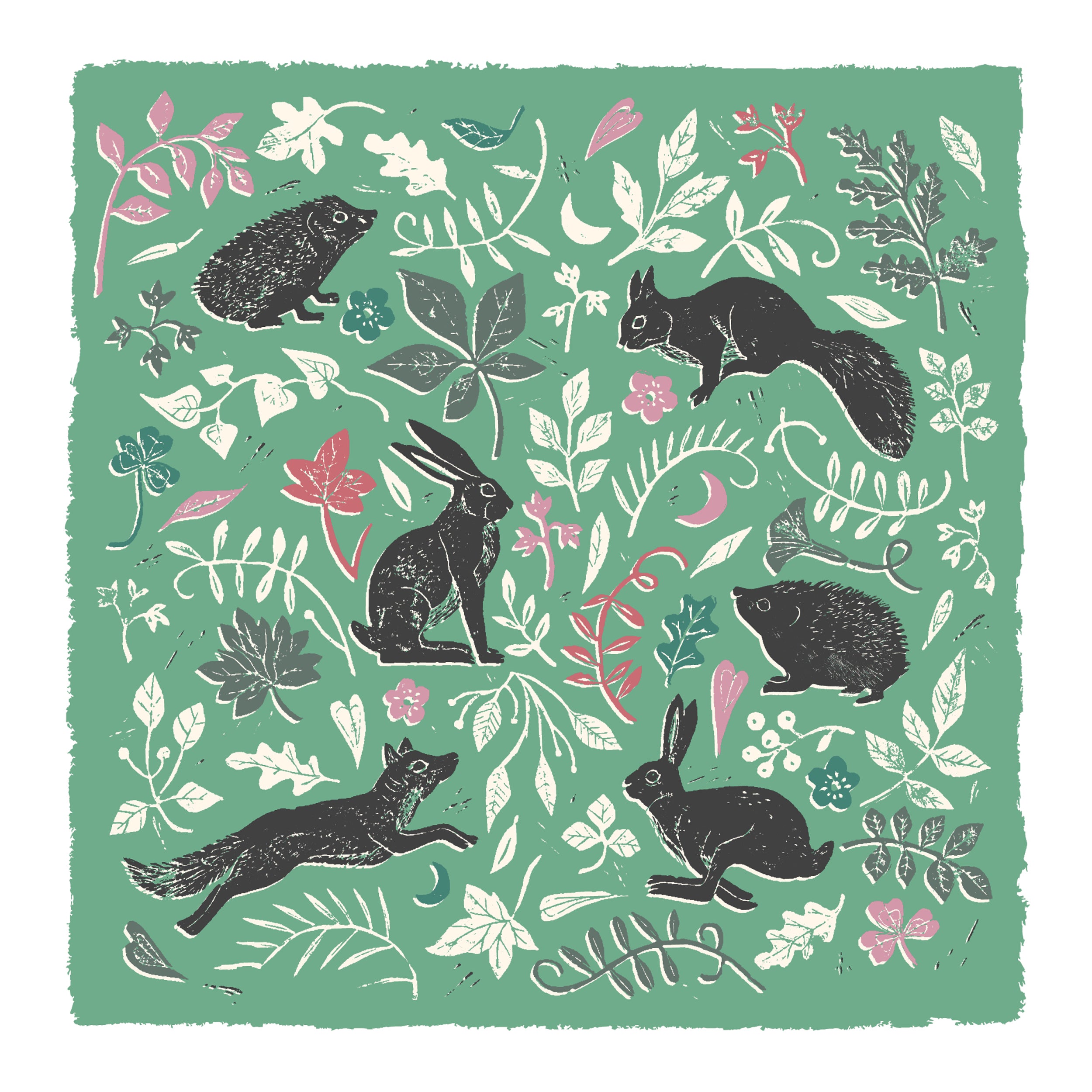 RSPB Natures Print Card - Floral Pattern Animals – Otter House