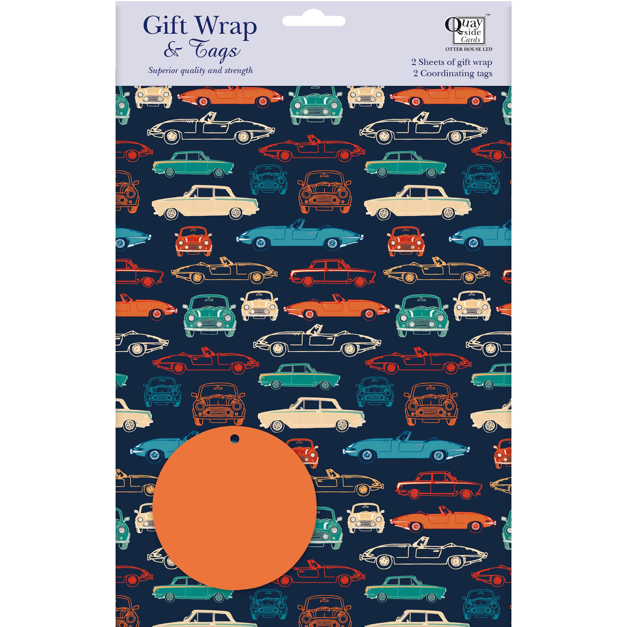Gift Wrap & Tags - Classic Cars (2 Sheets & 2 Tags) – Otter House