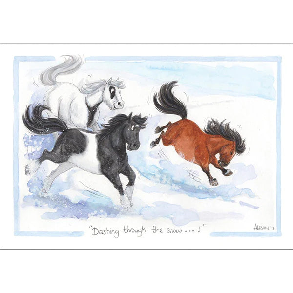 XMAS CARD - Alison's Animals - Dashing through the snow (Splimple ...